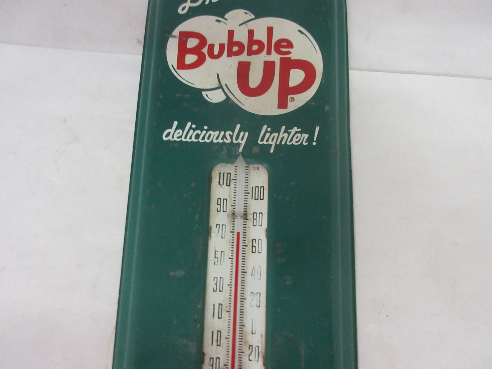 VINTAGE ADVERTISING BUBBLE UP SODA TIN WALL THERMOMETER C-578 | eBay