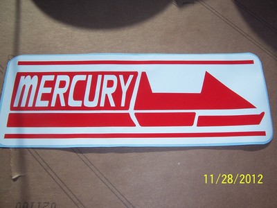 3" X 8" MERCURY Sticker (RED and WHITE)....(NEW Vinyl) | eBay