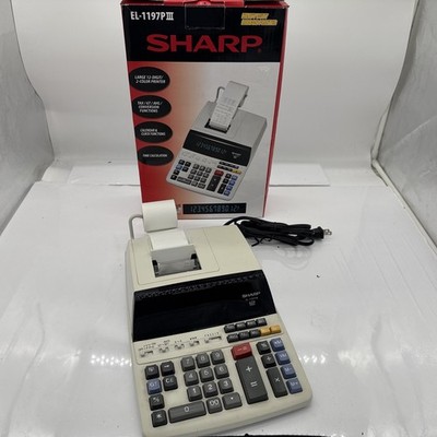 Sharp EL-1197PIII 12-Digit Printing Calculator Heavy Duty Tested Works ...