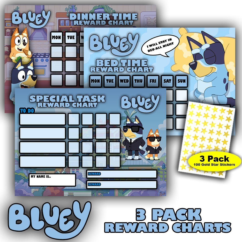 Bluey Book Bluey Reward Chart With Stickers – 30 Tear-Off Charts & 207 ...