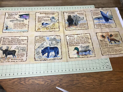 "Field Notes" outdoor Panel Of Moose, Trout By P&B Textiles Fabric ...