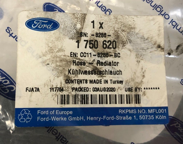 Genuine Ford TRANSIT 06-14 2.2 TDCi Radiator Water Pipe 1750620 for ...