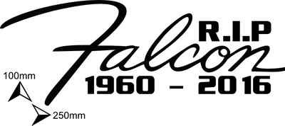 CUSTOM COLOURED RIP FALCON DECAL.FORD..COMPUTER VINYL ...YOU CHOOSE ...