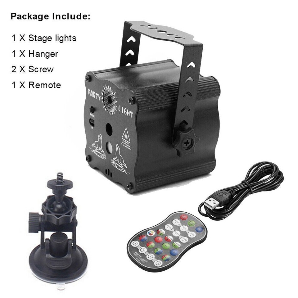 1024 Patterns LED RGB Stage Light Laser Projector DJ Disco Party Show ...