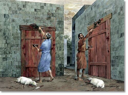 The Passover Lambs Blood Above Door - Exodus 12:23 - PREMIUM SATIN 8x10 ...