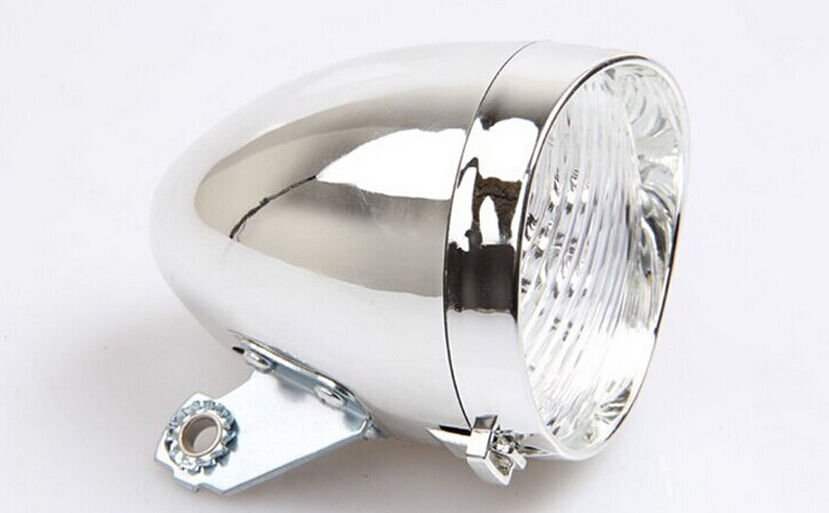 Chrome 3 LED Bicycle Bike Visor Bullet Headlamp Headlight Front / Tail ...