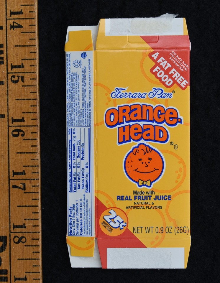 [ 2008 Ferrara Pan - ORANGE Head Candy Box - Lemonhead RETIRED Brand ...