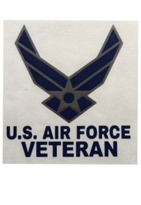 UNITED STATES AIR FORCE VETERAN Vinyl Window Decal/Sticker BLUE/CHROME ...
