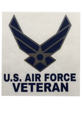 UNITED STATES AIR FORCE VETERAN Vinyl Window Decal/Sticker BLUE/CHROME ...