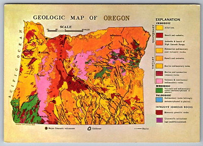 Postcard Geologic Map of Oklahoma Outlining Rock Formations J-5 | eBay