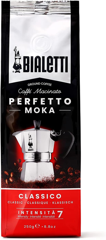 Bialetti Caffe Italian Roasted, 8.8 Oz Espresso Ground Coffee, Classico ...