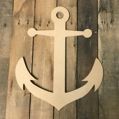 Wooden Anchor Cutout, Wood Anchor Shape, Wall Art Shape, Paintable Wall ...
