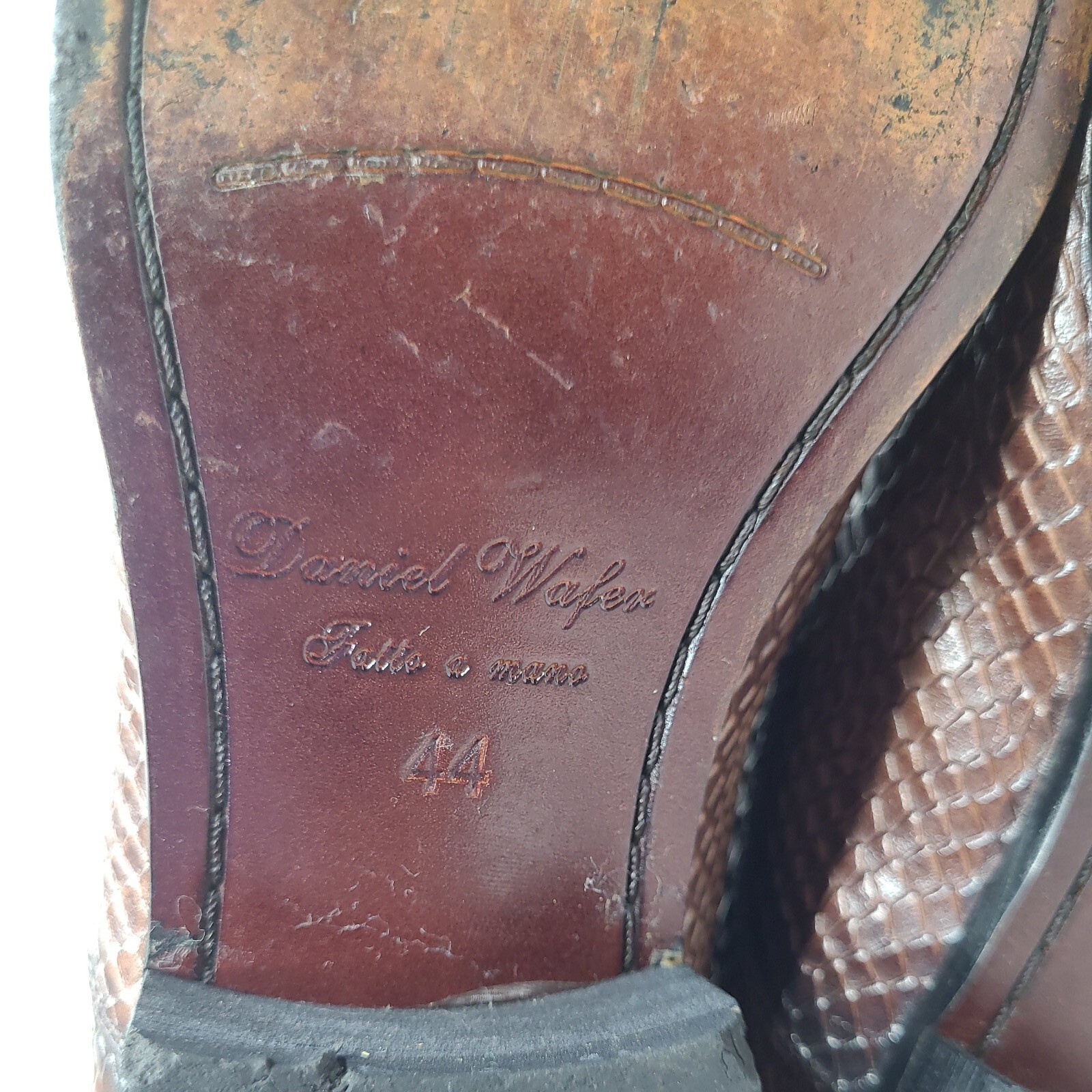 Daniel Wafer Brown Leather Faux Snake Leather Oxford … - Gem