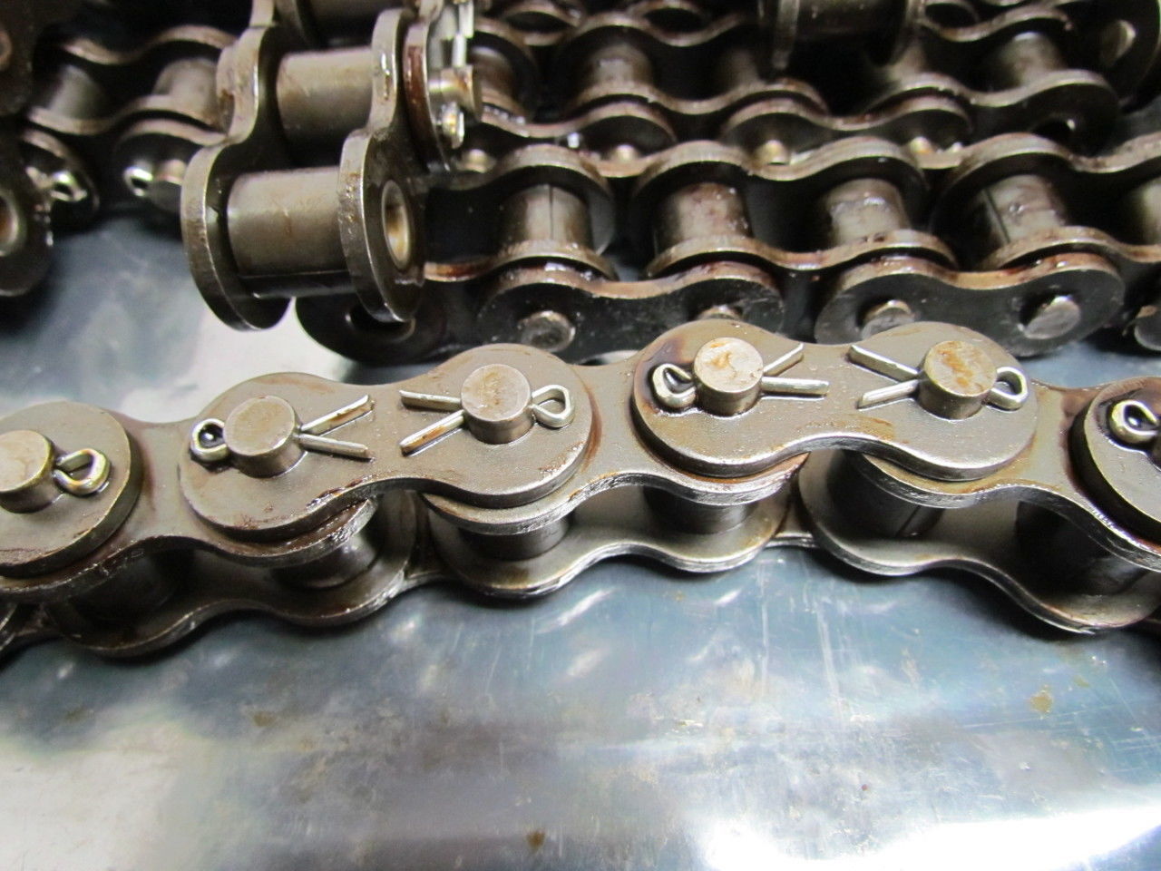 Morse No 80 Cottered Steel Roller Chain 9"Sections 17'6" Total w ...