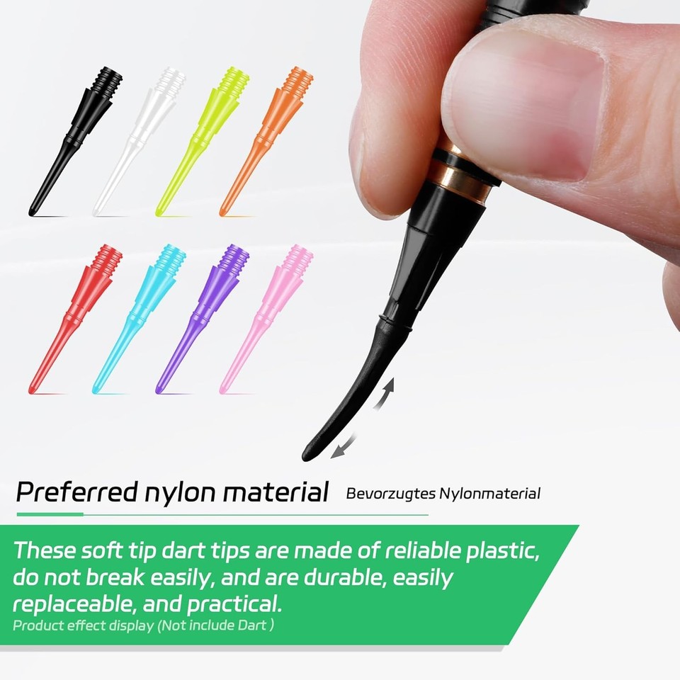 2BA Thread Soft Tip Dart Points - Plastic Dart Tips - 100/1000 Pack ...