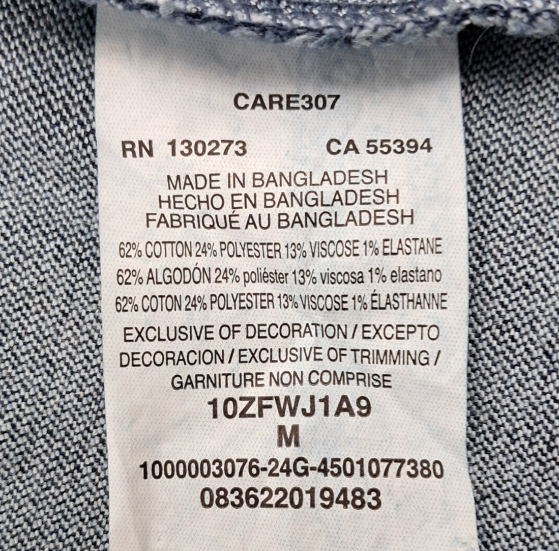 Wrangler Authentics Womens M Stretch Denim Jacket Blue Drenched Western ...