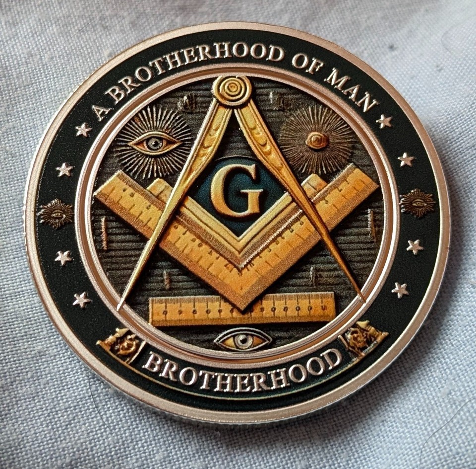 Masonic Coin Silver Gold Mason Unusual Jewel Knights Templar Vintage ...