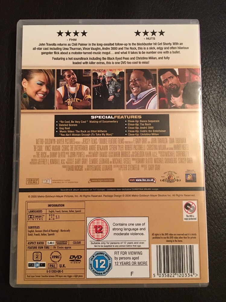 Be Cool DVD (2 DISCS). JOHN TRAVOLTA/ Uma Thurman - Region 2 | eBay ...