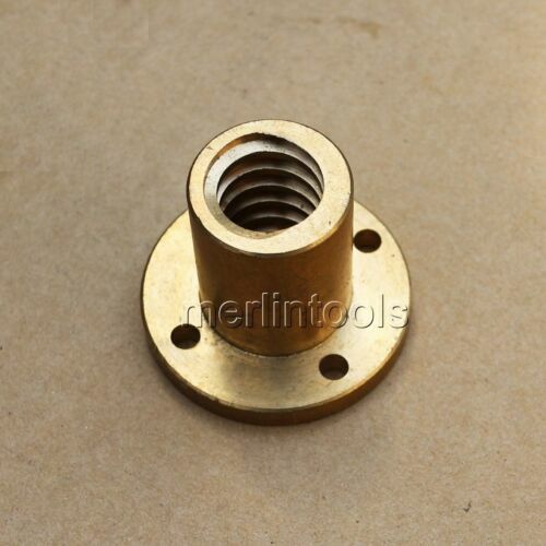 T5x1 - T30 x 6 Right Hand Flange Trapezoidal Brass Nut ACME Thread for ...