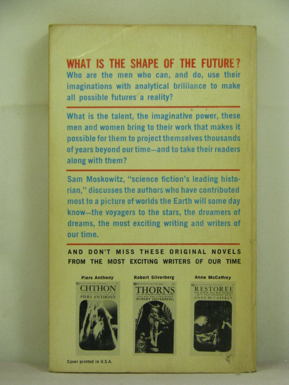 1st PB, Seekers of Tomorrow by Sam Moskowitz (1967) Ballantine Books ...