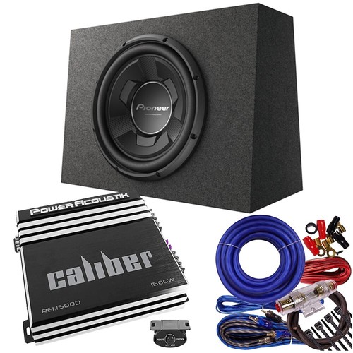 Pioneer 12" 1300 Watt Enclosed Subwoofer & 1500 Watt Amplifier Bass ...