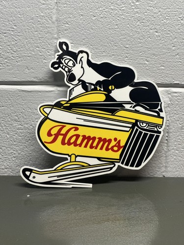 HAMMS Bear Thick Metal Sign Beverage Beer Station Service Bar Gas Oil ...