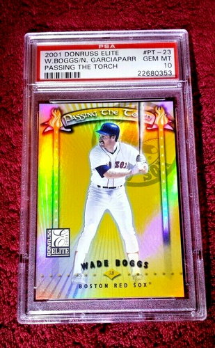 WADE BOGGS / GARCIAPARRA 2001 DONRUSS ELITE PASSING TORCH SN/500 PSA 10 ...