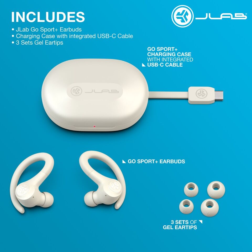 JLab GO Sport+ True Wireless Earbuds, Gym & Work Out Running Headphones ...