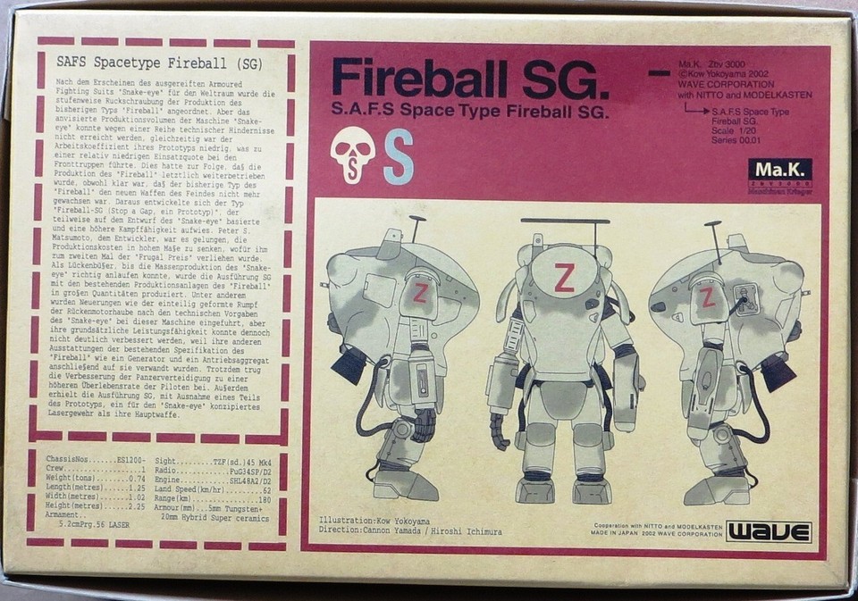 Wave Fireball SG S.A.F.S. Space Type 1/20 Scale Kit SF3D Maschinen ...