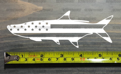 Tarpon Sticker Decal Fly Fishing USA Flag AFTCO Pelagic Orvis HUK 5.5 ...