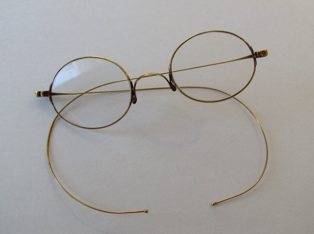Antique 14k Solid Gold Wire Rim Glasses Frames | eBay