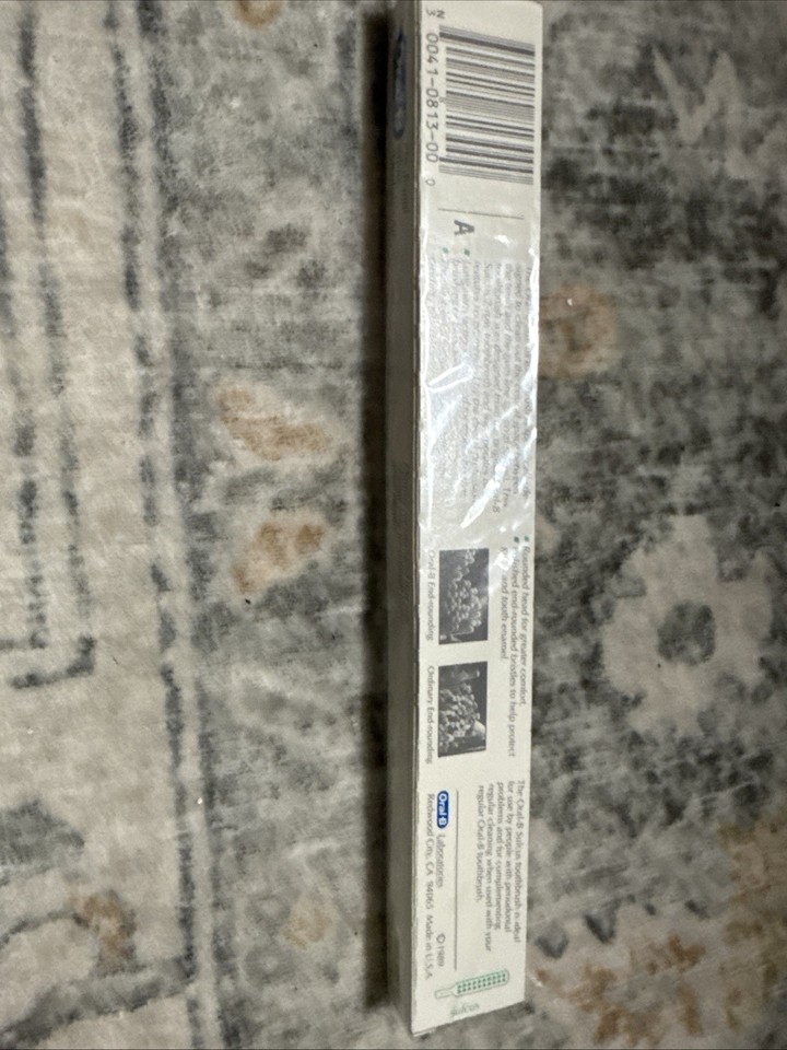 Vintage Oral-B Sulcus Red 2 Row Toothbrush Adult Gum Stimulation Brush ...