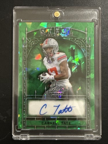 Carnell Tate 2024 Leaf Trinity Steel Valadium Green Crystals Autograph ...