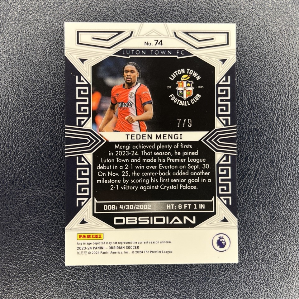 Teden Mengi Contra White /9 2023-24 Panini Obsidian Soccer Luton Town ...
