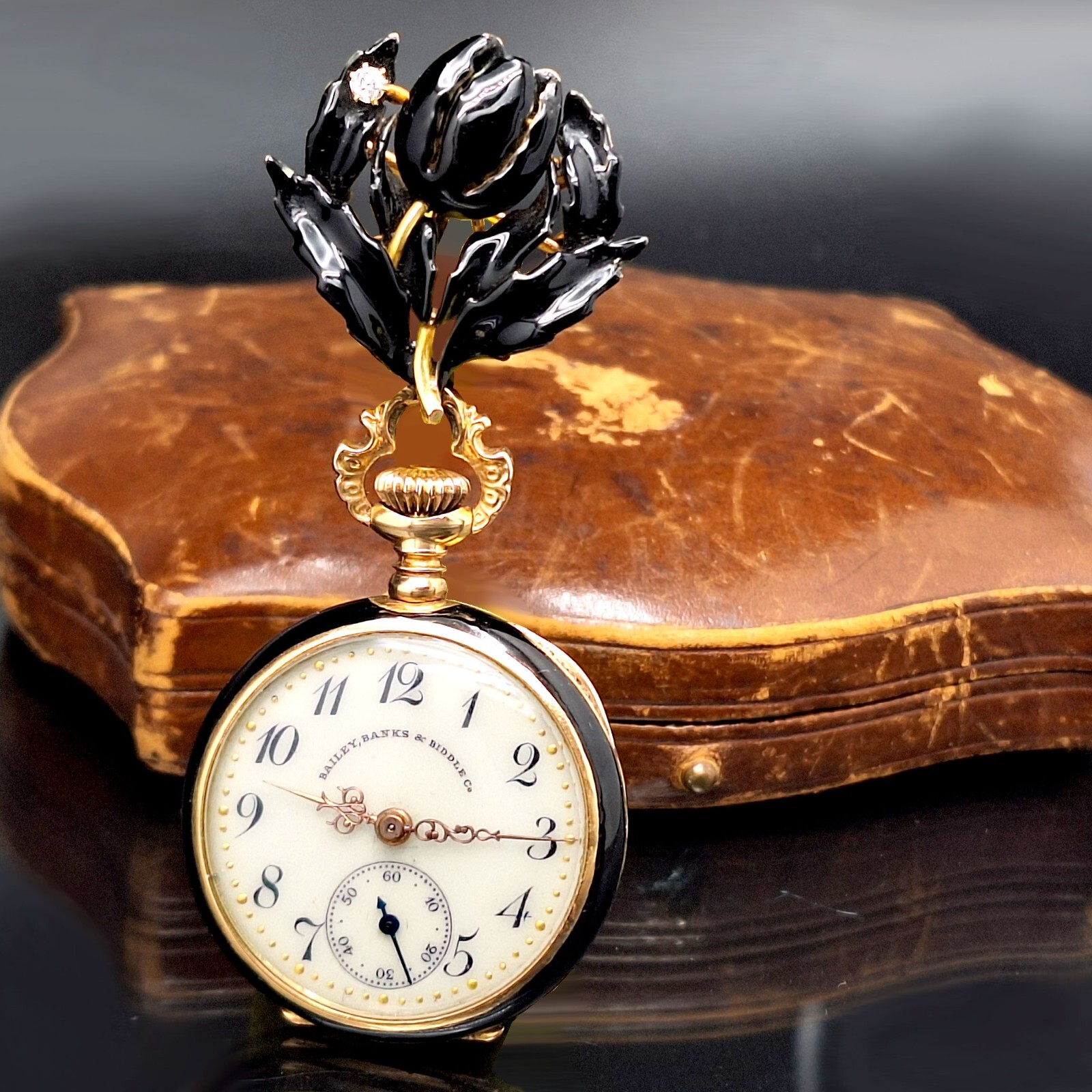 Bailey Banks & Biddle Gold Enameled Pendant Watch with Original Box | eBay