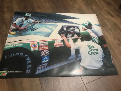 Vintage 1981 Mtn Dew NASCAR Poster, #11 Darrell Waltrip “The Dew Crew ...