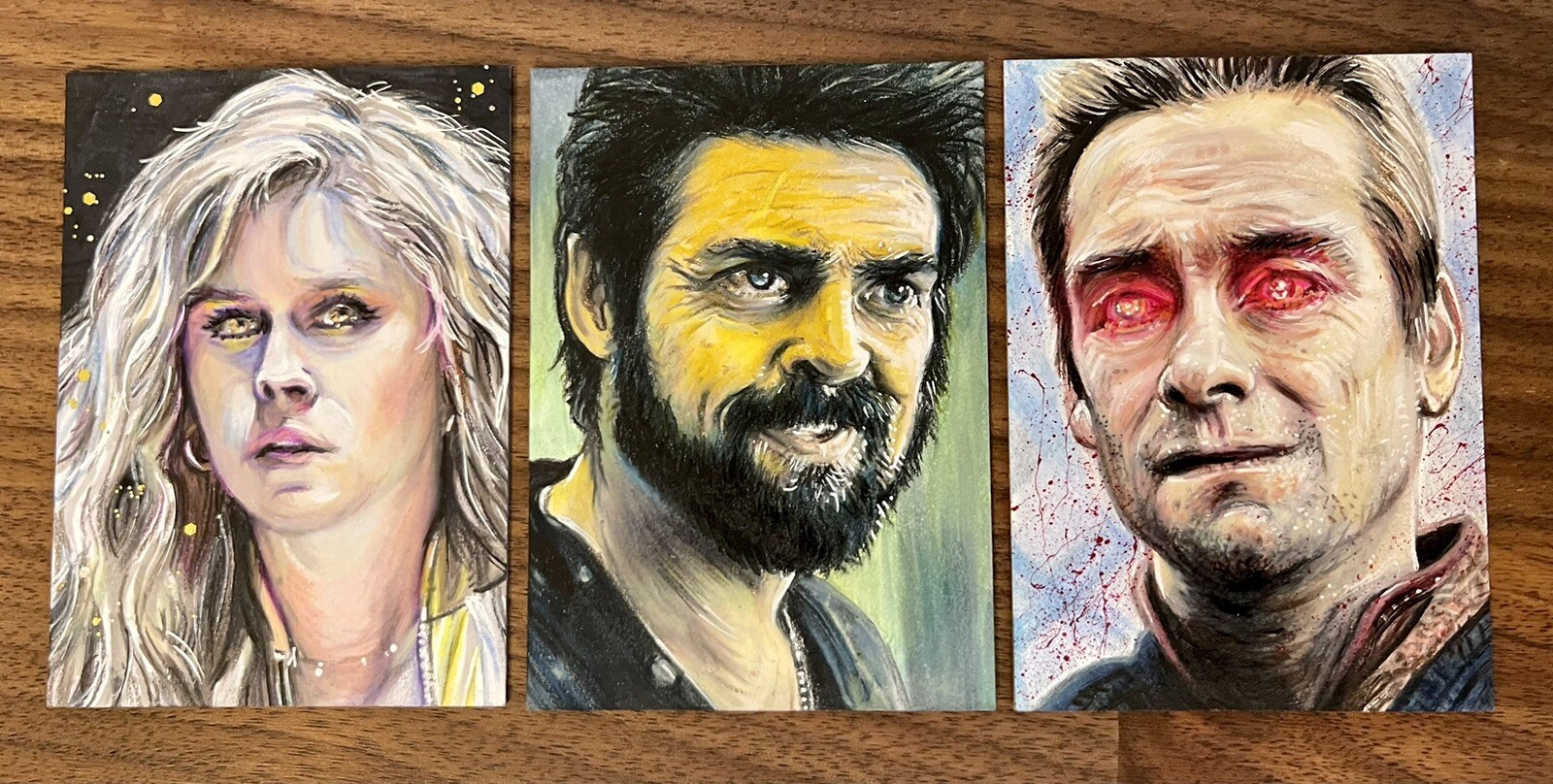 THE BOYS Homelander, Butcher, Starlight SKETCH CARDS by Cyrus Sherkat ...