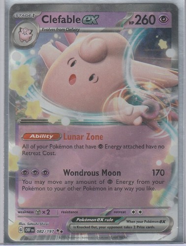 Pokemon Obsidian Flames Clefable EX Card #82 NM/Mint | eBay