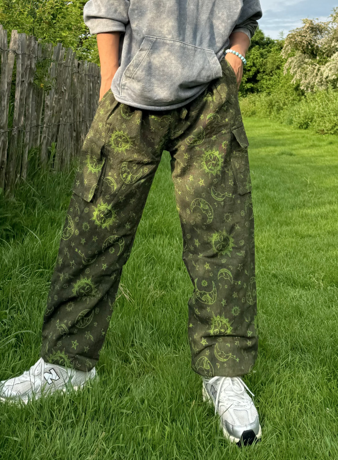 Unisex Hippie Pants | Sun & Moon print trouser| Cotton Pants | Festival ...