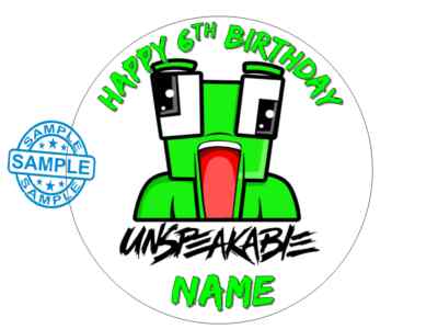 Unspeakable PERSONALISED Edible round Cake Topper on wafer icing | eBay UK