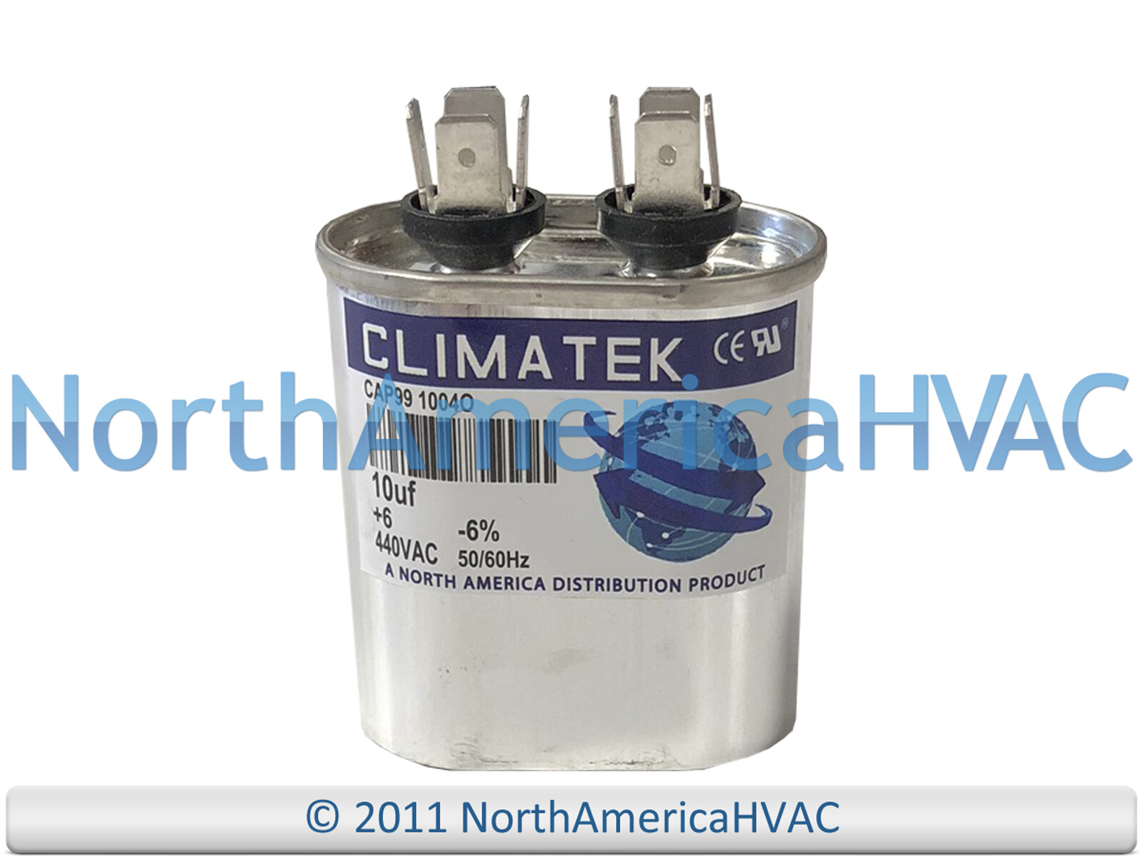 Climatek Motor Run Capacitor 10 uF MFD 440 Volt Oval Fits GE Genteq ...