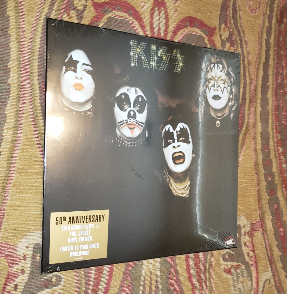 KISS Debut Album 50th Anniversary GOLD Vinyl LP (Shipped in Mighty ...