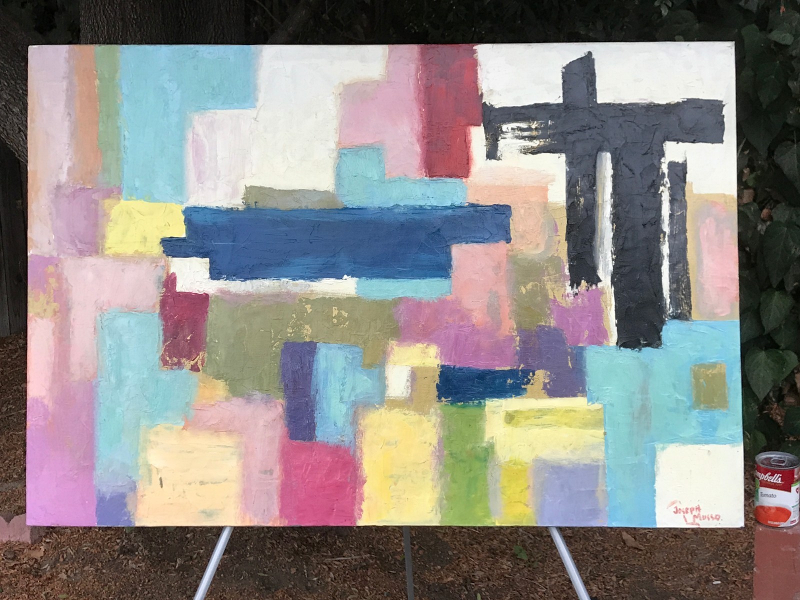 JOSEPH MUSSO Original HUGE 1970s ABSTRACT 1 MODERN CUBIST MidCentury ...