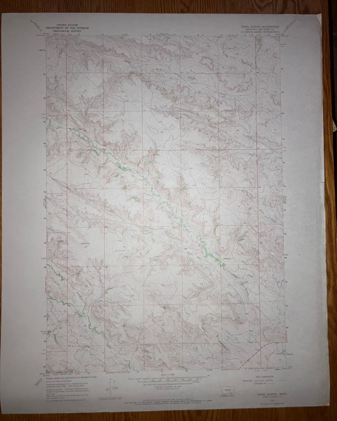 Pearl School MT Benton Co USGS Topographical Geological Survey ...