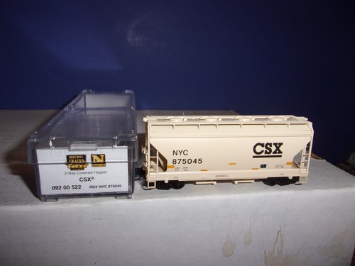 N SCALE MICRO-TRAINS 092-00-522 CSX/NYC/875045 39' ACF 2 BAY COVERED ...