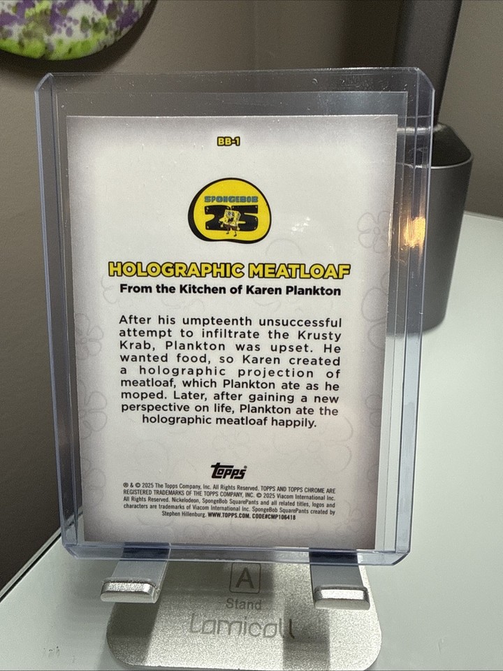2025 Topps Chrome SpongeBob 25th Ann. Holographic Meatloaf BB-1 | eBay