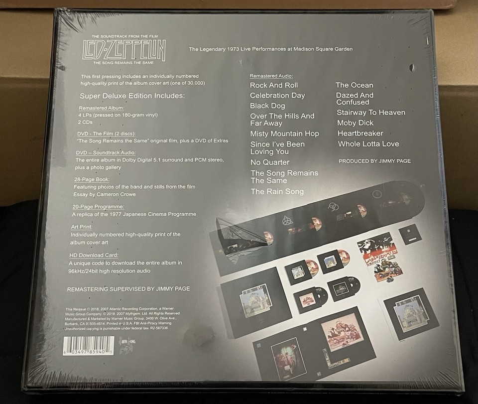 Led Zeppelin Super-Deluxe Box Sets - 12 Box Sets/Complete (New/Sealed ...