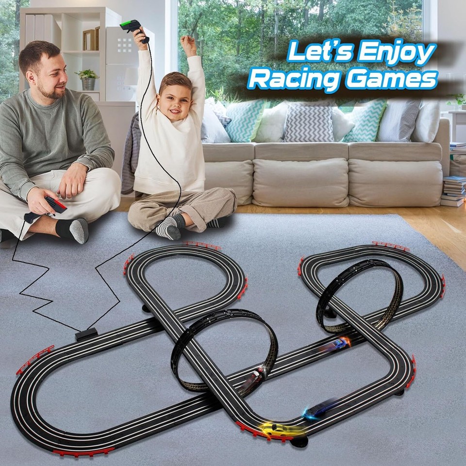 Slot Car Race Track Set Electric Powered Race Track Dual Racing Car ...