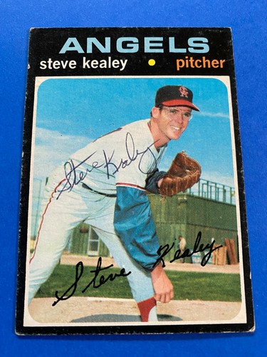 STEVE KEALEY 1971 TOPPS #43 AUTO SIGNED CALIFORNIA ANGELS CHICAGO WHITE ...