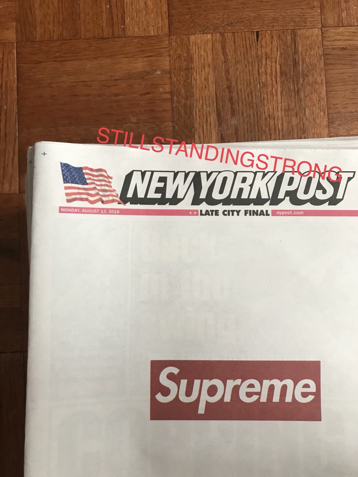 SUPREME NEW YORK POST LATE CITY FINAL FIRST DELIVERY FREE WORLDWIDE ...